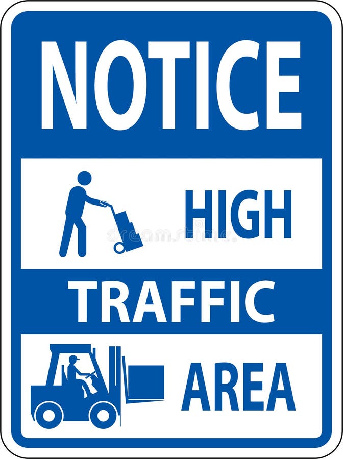 Slow High Traffic Area Sign on White Background Stock Vector ...