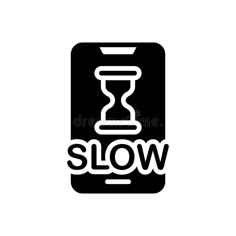 Black Solid Icon for Slow, Electronic and Connection Stock Vector ...