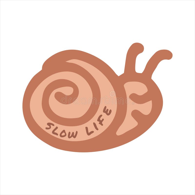Slow Life Concept. Hand Drawn Banner. Snail and Phrase Slow Life Stock ...