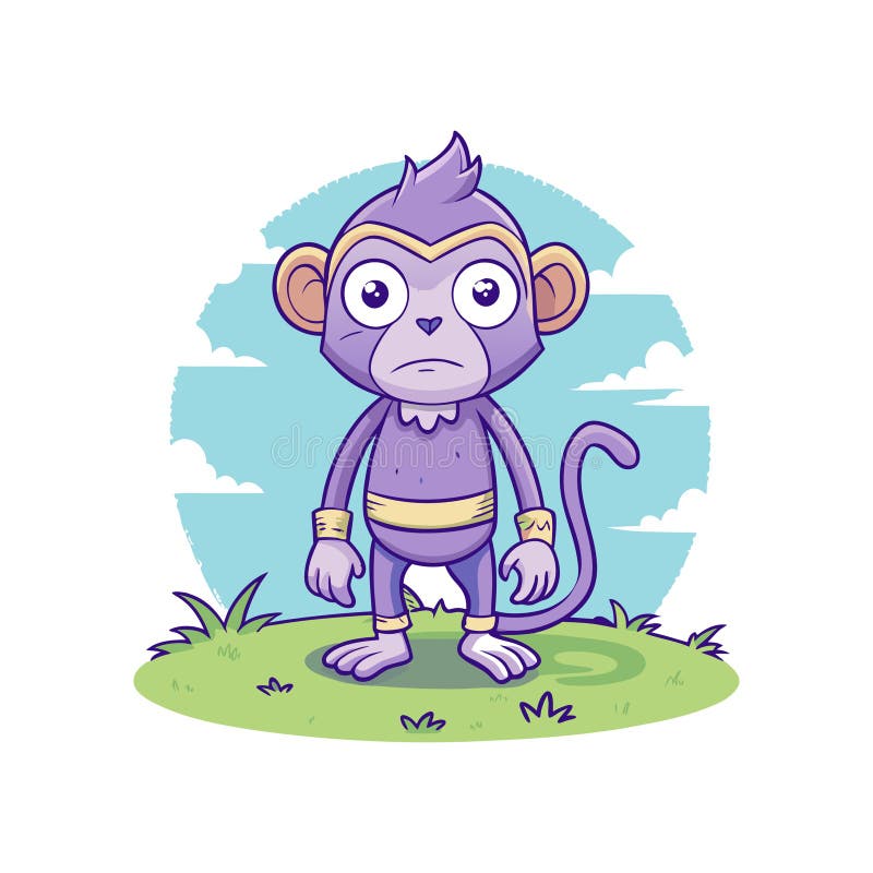 Slow Monkey in the Park Illustration Stock Vector - Illustration of ...