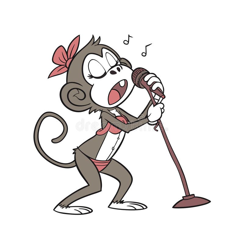 Slow Monkey Singing with Joy Stock Photo - Illustration of singing ...