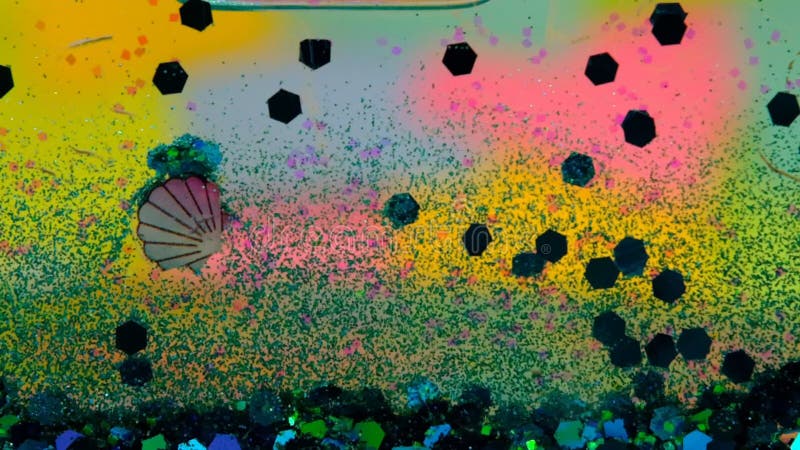 Slow Motion of Abstract Blue Sparkle on Multicolored Paper Sticky Notes ...