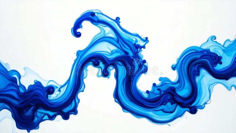 Slow-Motion Animation of Blue Ink Diffusing into Clear Fluid Stock ...