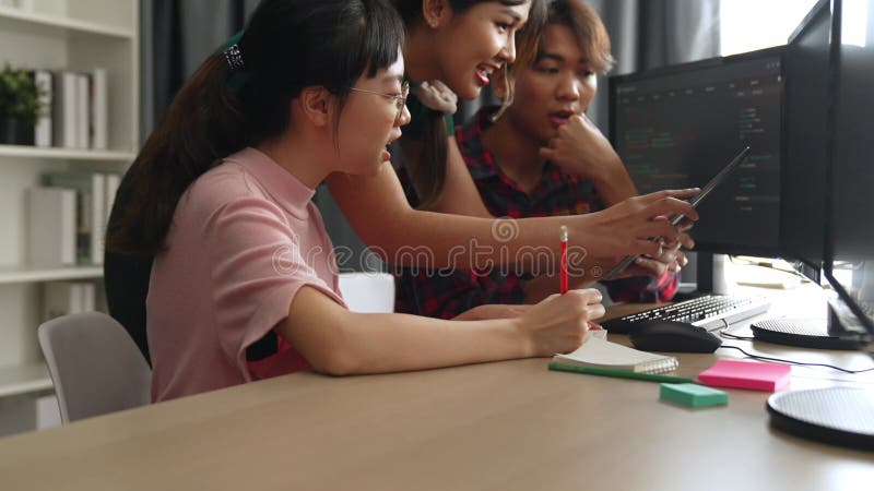 Slow Motion Back End Software Developer Engineer Writing Code ...