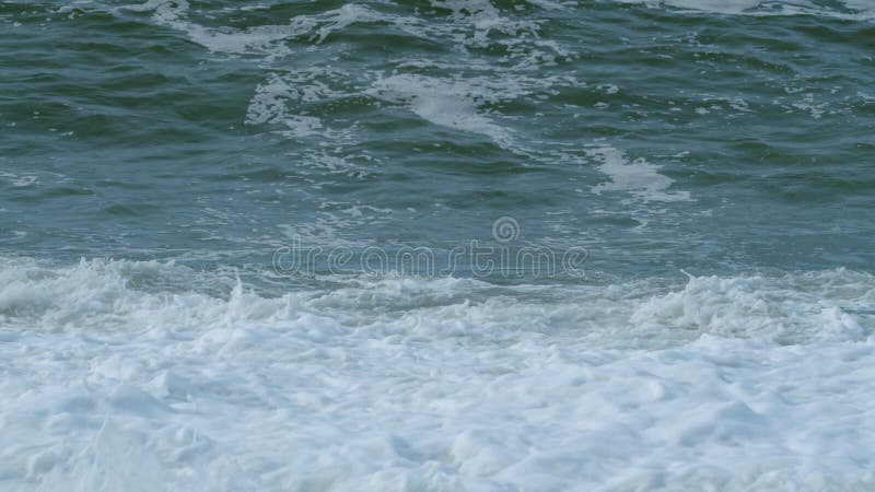 Big Sea Waves during a Storm. Perfect Wave Breaks and Splashes. Rough ...