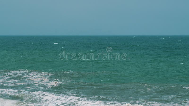 Big Wave Splashing. Waves with Texture and Wind Spray. Powerful Tsunami ...