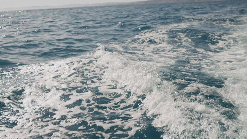 Slow Motion of Boat Trail on a Sea Surface Stock Footage - Video of ...