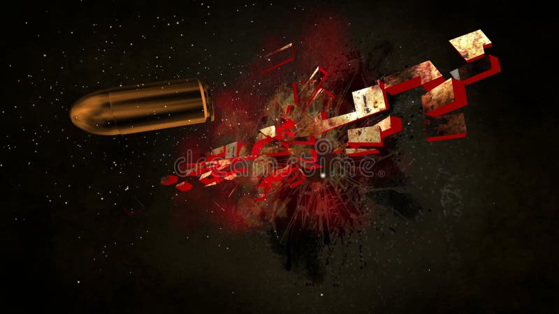 Slow Motion of Bullet Breaking Fight Text Stock Footage - Video of ...