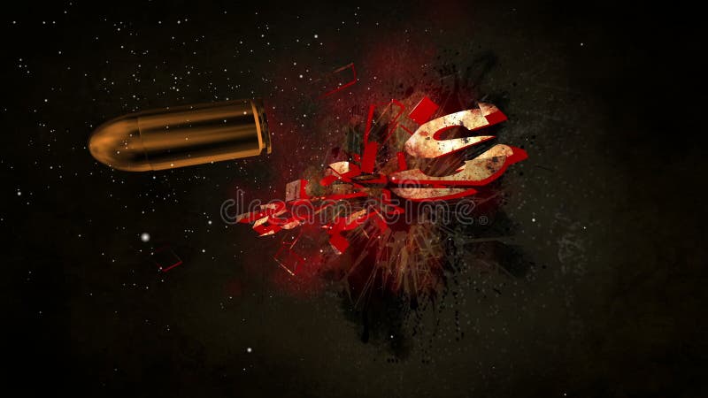 Slow Motion of Bullet Breaking ISIS Text Stock Footage - Video of guns ...