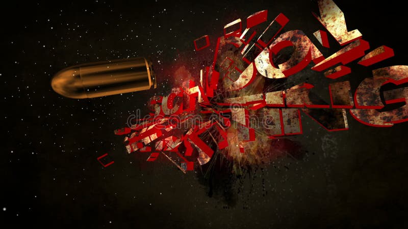 Slow Motion of Bullet Breaking School Shooting Text Stock Footage ...
