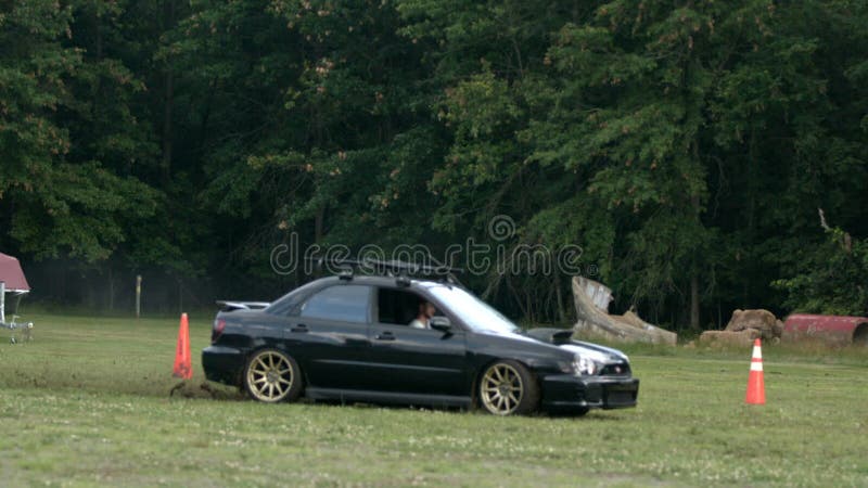 Slow Motion Car Drifting through Cones Stock Footage - Video of corner ...