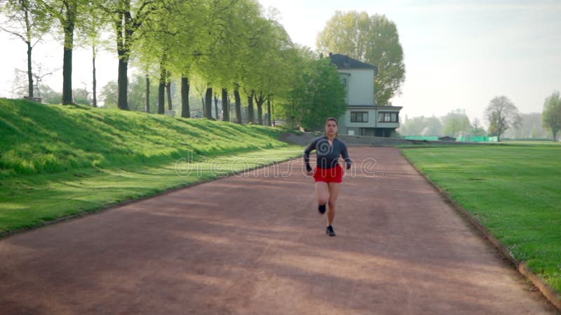 Slow Motion of a Caucasian Female Running. Stock Footage - Video of ...