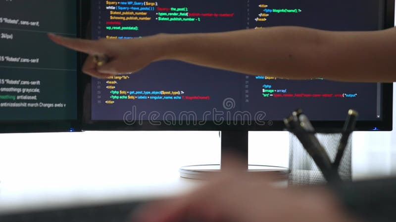 Slow Motion Back End Software Developer Engineer Writing Code ... Slow Motion Back End Software Developer Engineer Writing Code ...