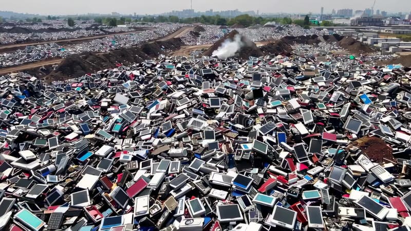 Slow Motion E Waste Dump Showing Environmental Pollution Crisis Stock ...