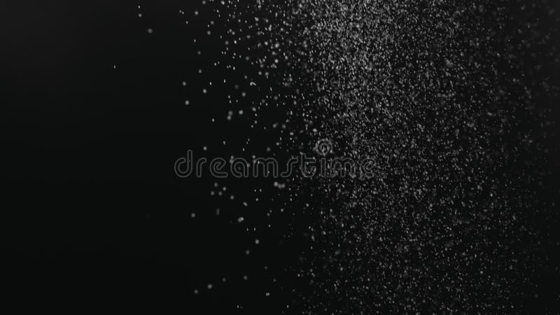 Slow Motion of Fine Dust Particles Falling on Black Background Stock ...
