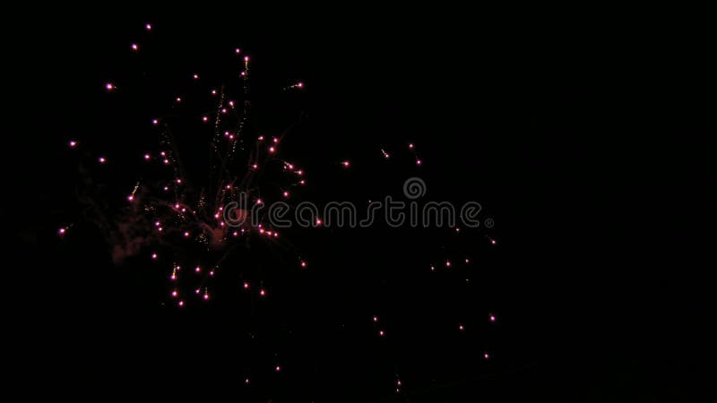 Slow Motion Fireworks in the Black Night Sky. Festive Salute Stock ...