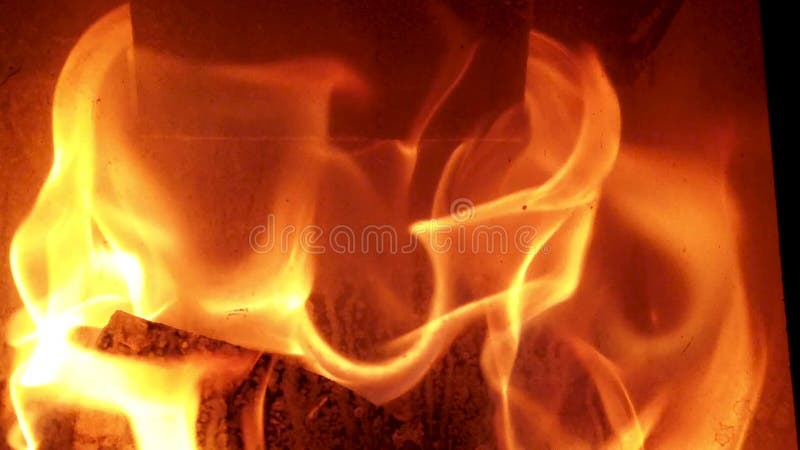 Fire Flame Slow Motion in Stove Stock Video - Video of bright, closeup ...