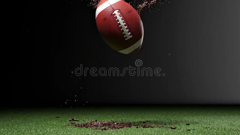 Football Bouncing on Turf Field in Slow Motion Stock Footage - Video of ...