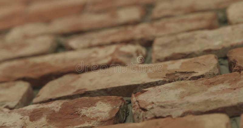 Slow Motion Handheld Closeup Pan of Brick Wall Stock Video - Video of ...