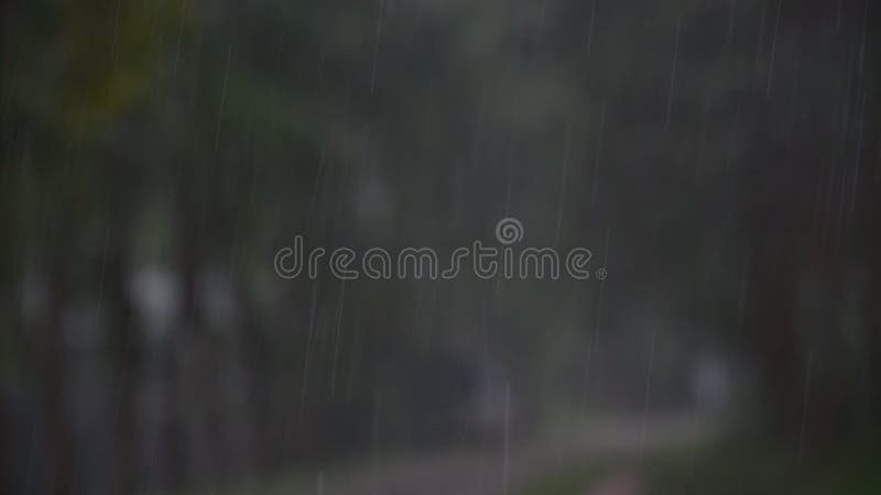 Heavy Rain Slow Motion Rain Drops Background. Stock Video - Video of ...