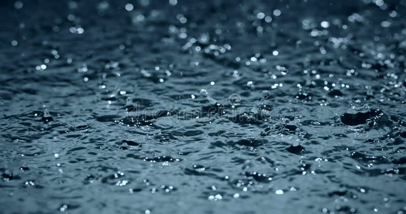 Heavy Rain Hitting the Surface of the Sea Stock Footage - Video of ...