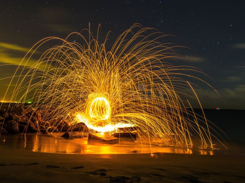 Slow Motion of the Light at Night, Imitation of an Eruption at the ...