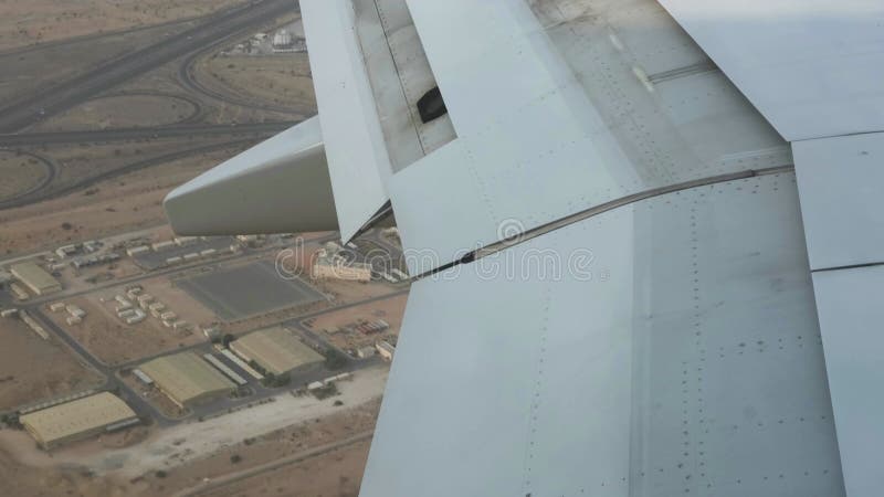 Airplane Wing Changing Configuration during Flight in Slow Motion Stock ...