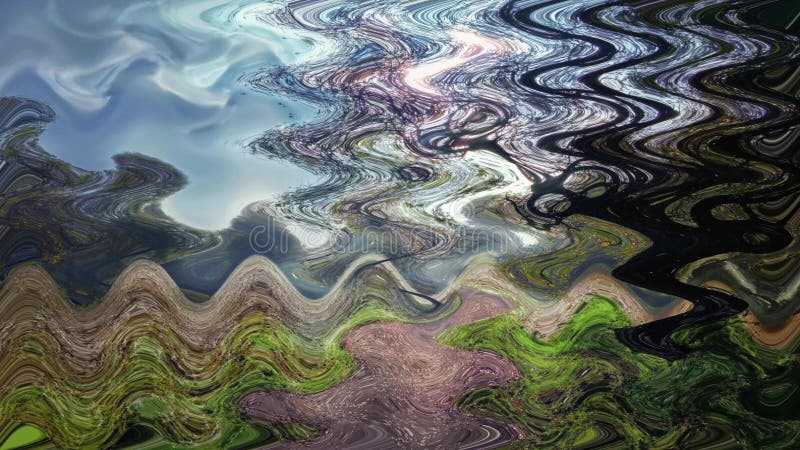 Slow Motion Multicolored Water Puddle Wavy Abstract Composition Stock ...