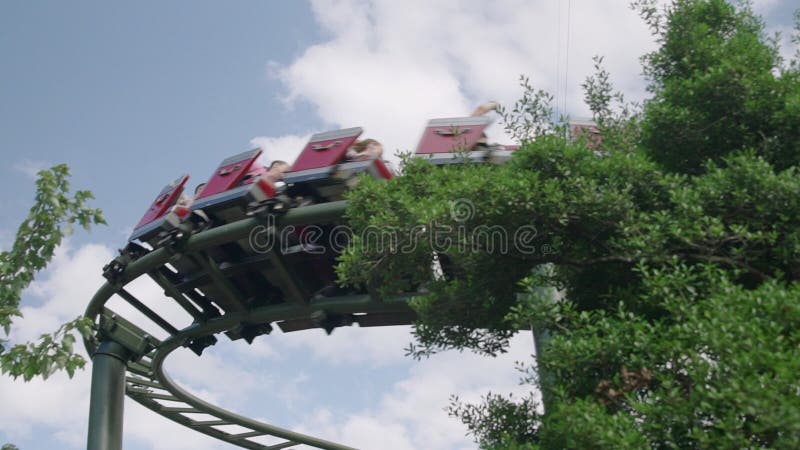 Slow Motion: People Riding the Roller Coaster 4k Stock Footage - Video ...