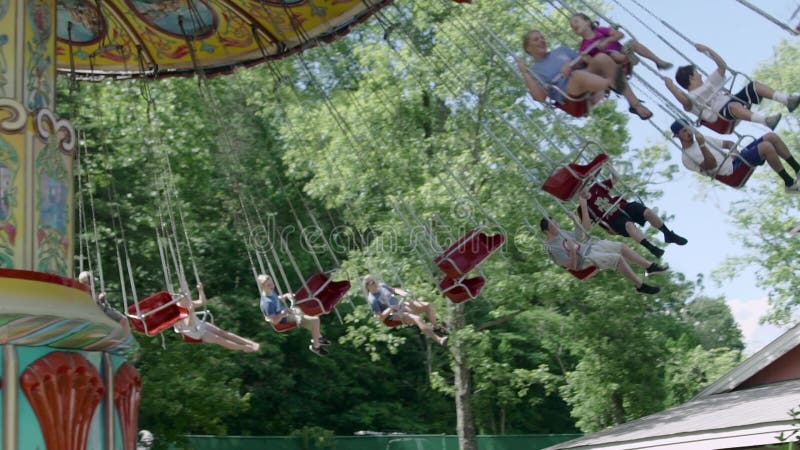 SLOW MOTION: People Riding the Roller Coaster 4k Stock Video - Video of ...