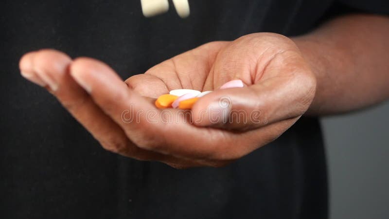 Slow Motion of Pouring Medicine on Hand Stock Footage - Video of ...