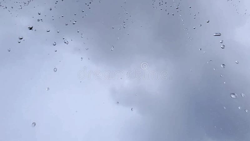 Slow Motion Raindrops Falling from Sky with Cloudy Stock Footage ...