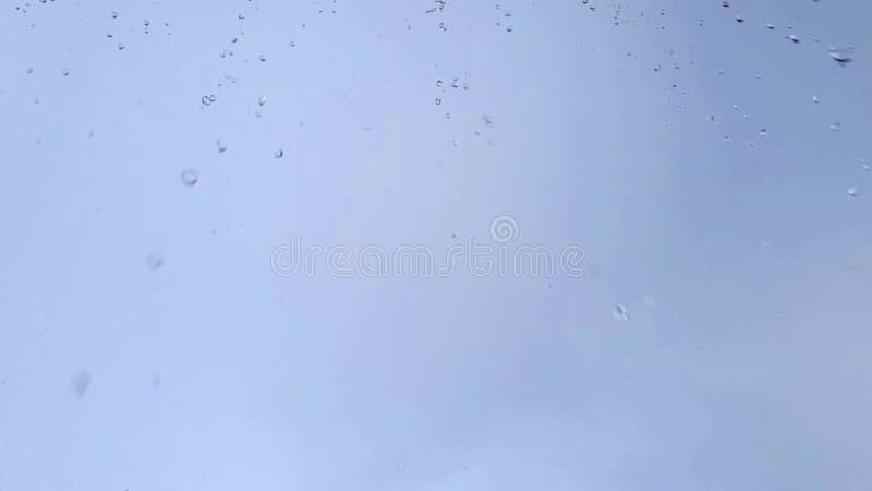 Slow Motion Raindrops Falling from Sky with Cloudy Stock Video - Video ...
