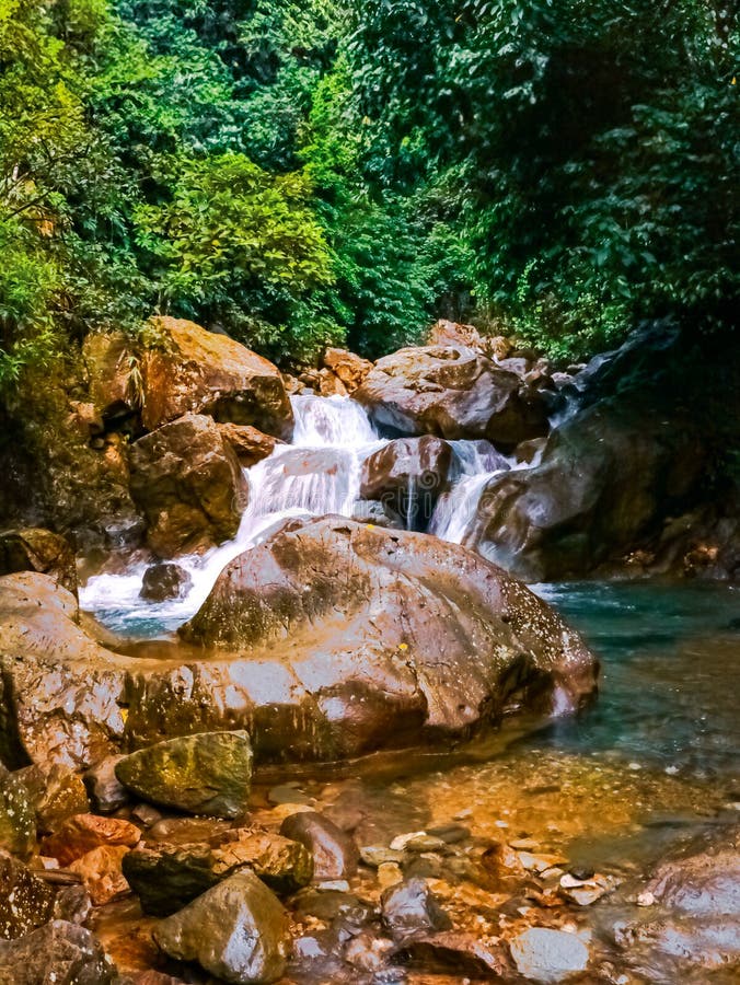 Slow Motion Rushing Water through the Beautiful River Rocks Stock Image ...