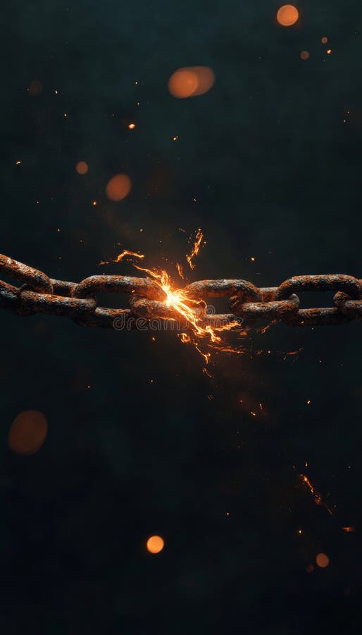 Slow Motion of a Rusty Chain Snapping, Symbolizing Liberation from ...