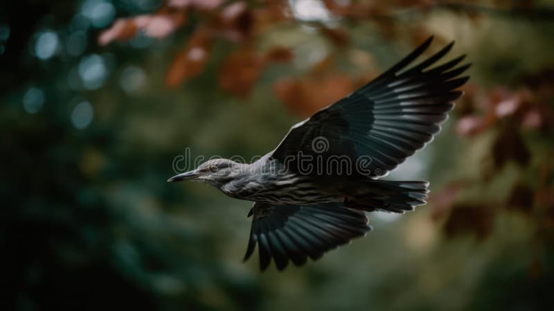 A Slow-motion Shot of a Bird Flying Created with Generative AI Stock ...