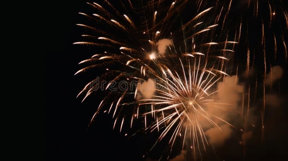 A Slow-motion Shot of Fireworks Exploding in the Night Sky Created with ...