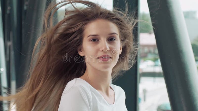 Blonde Girl Time Lapse Shot Of Blond Hair Developing In The Wind