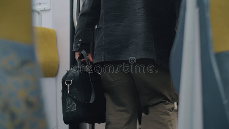 Commuters Getting Off Subway Train Stock Video - Video of underground ...