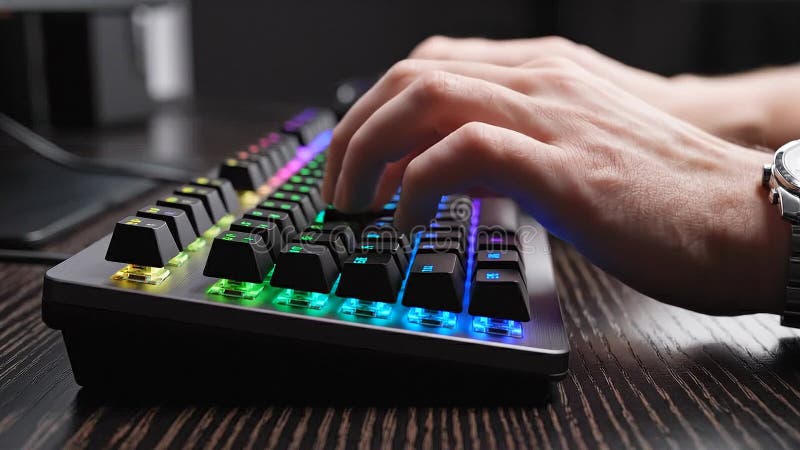 Mechanical Keyboard Key Press in Slow Motion Stock Footage - Video of ...