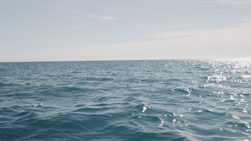 Slow Motion Side View of Sea Surface from a Boat Stock Footage - Video ...