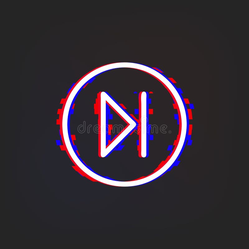 Slow-motion Sign in a Circle Glytch Icon. Simple Thin Line, Outline ...