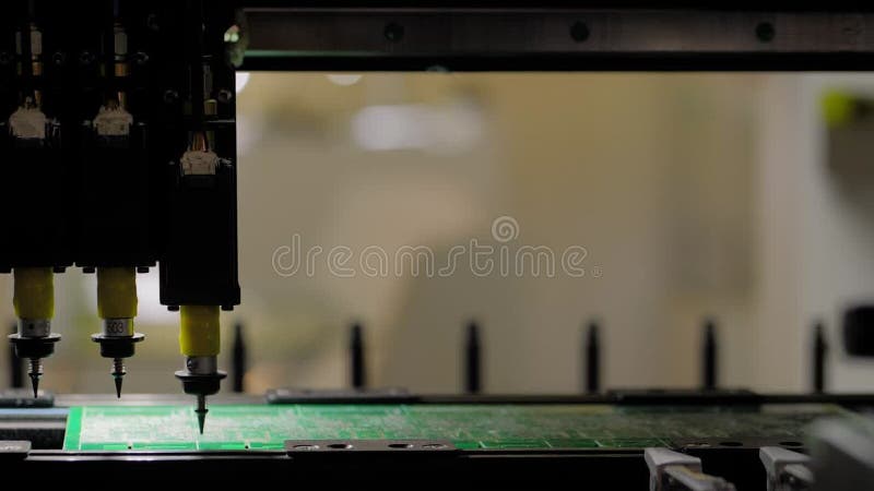 Slow Motion: SMT Pick and Place Machine Assembling Printed Circuit ...