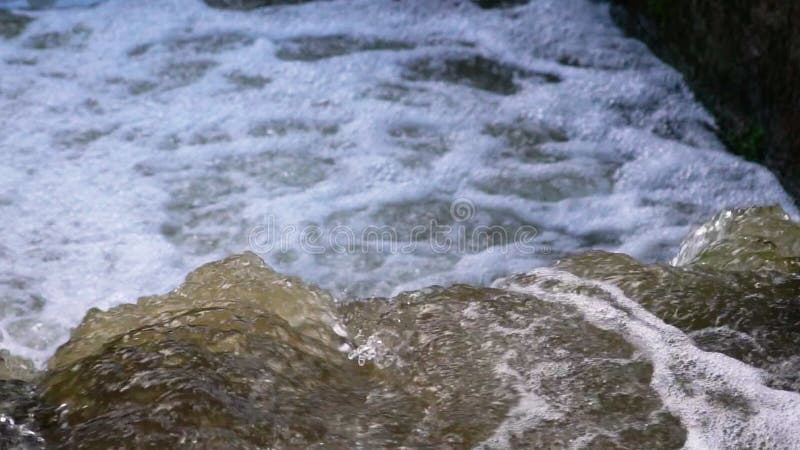 Slow Motion of the Streaming and Splashing River Water Stock Footage ...