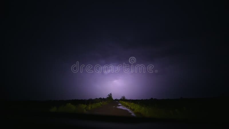 THUNDERSTORM. Car Drive in Heavy Rain and Lightning. Stock Video ...