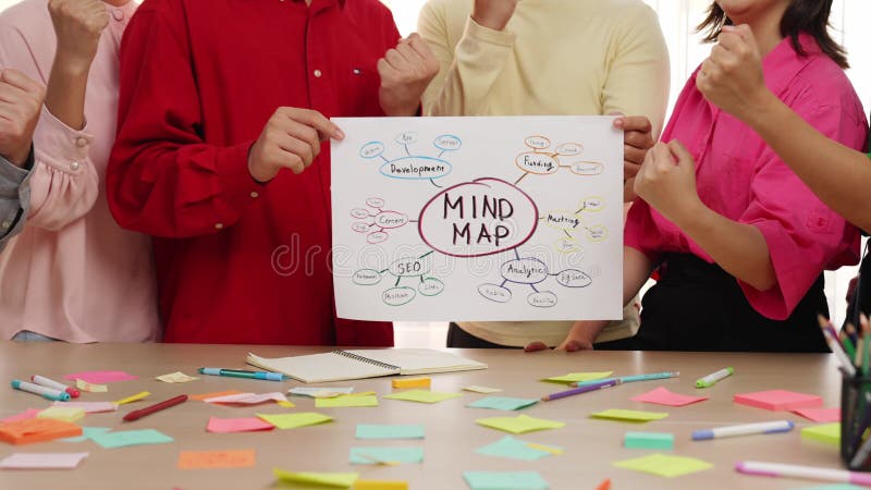 Successful Businesspeople Presents Strategy Using a Mind Map ...