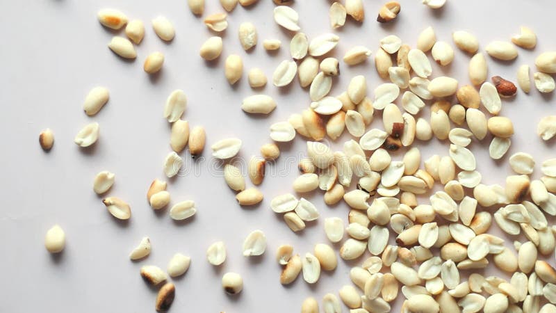 Slow Motion of Throwing Peanuts on White Background Stock Video - Video ...