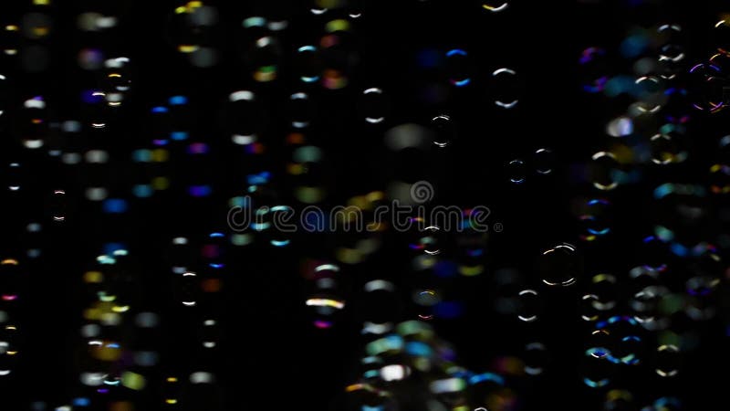 Vertical of Soap Water Bubbles Texture Flying Over Black Abstract ...