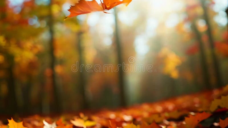 A Slow-motion Video of a Yellow Leaf Falling from a Tree in a Forest ...