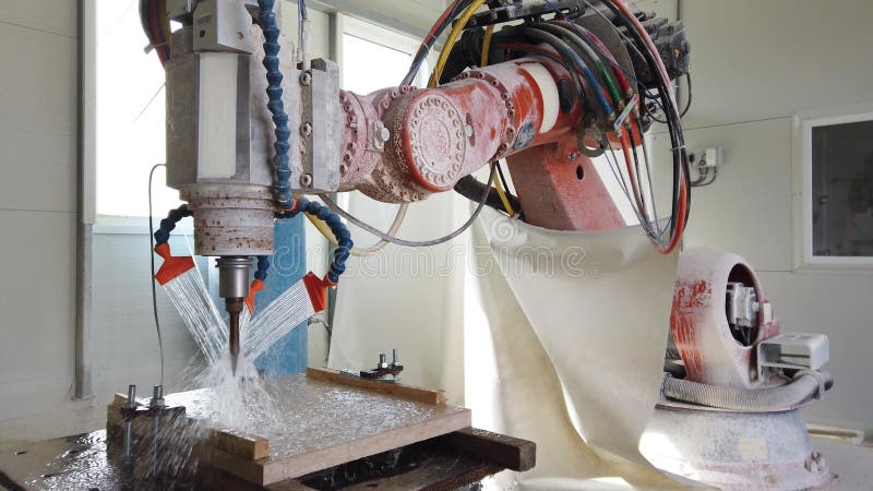 Slow Motion View of 3D Robotic Relief Milling in Stone Stock Video ...